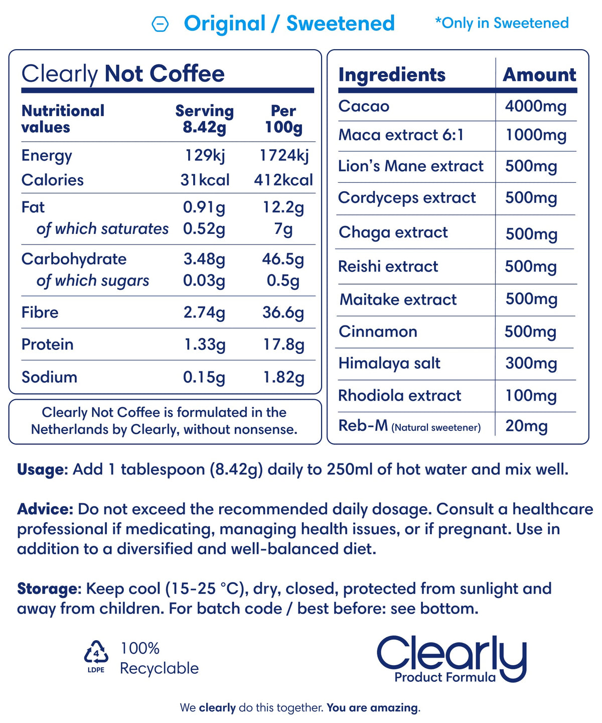 Clearly Not Coffee – Caffeine-Free Mushroom Coffee Alternative